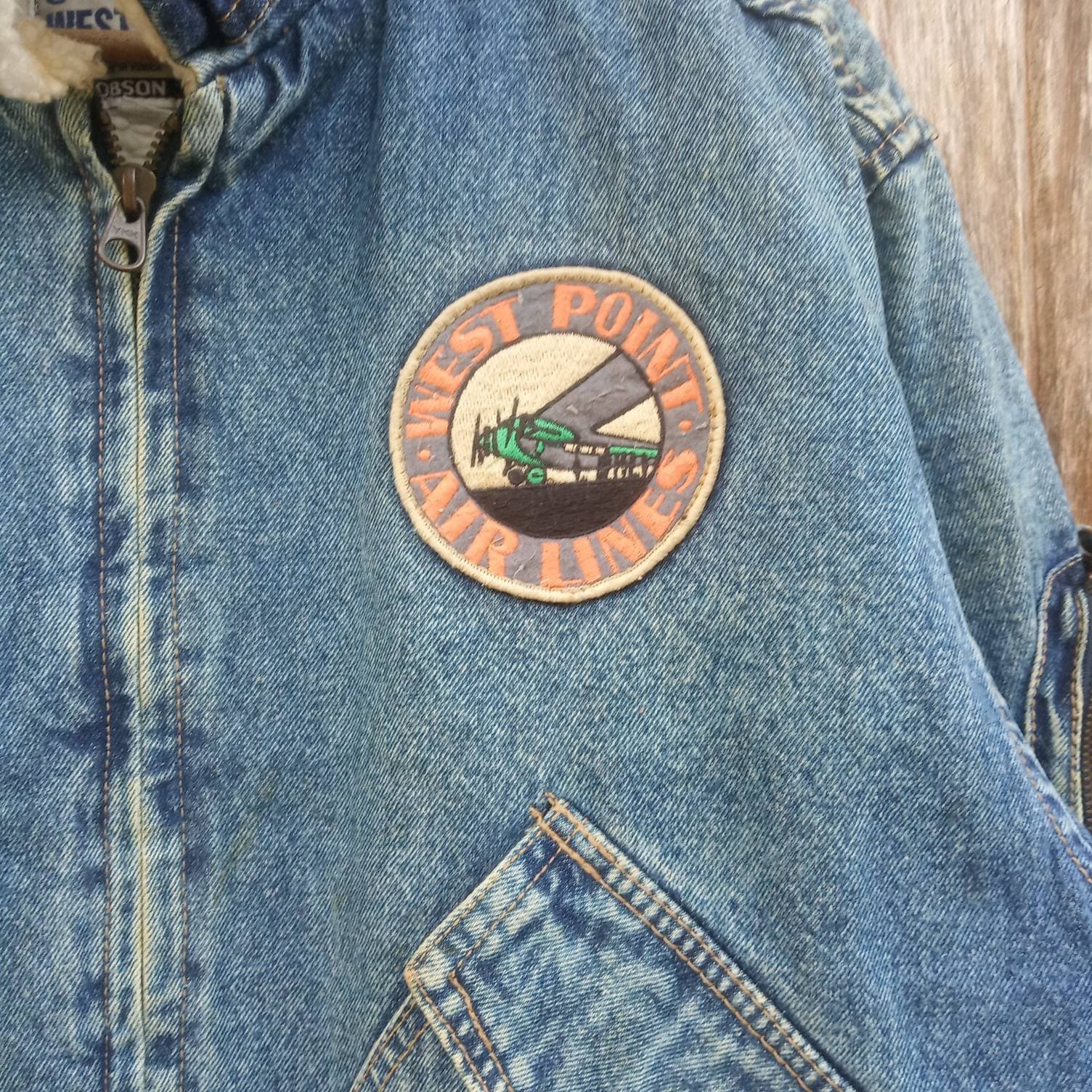 Vintage Bobson Denime Jeans Flight Jacket Tactical Pocket Style Jacket ...