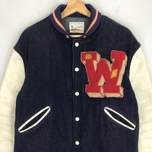 Vintage Wisconsin Varsity Jacket Large Sleeve Leather Jacket Wisconsin ...