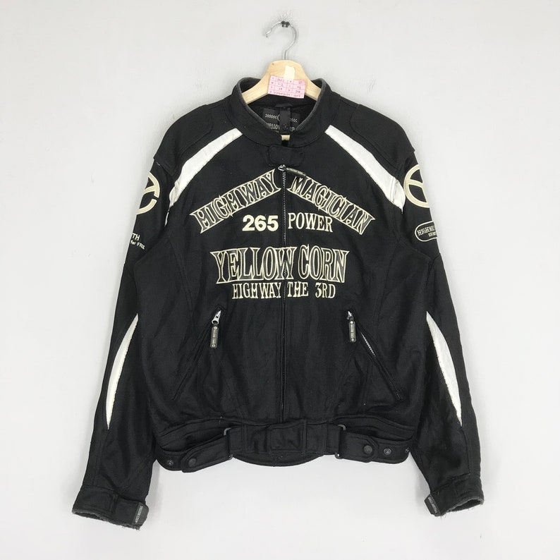Vintage 90s Yellow Corn Motor Sports Jacket Large Yellow Corn High Way ...