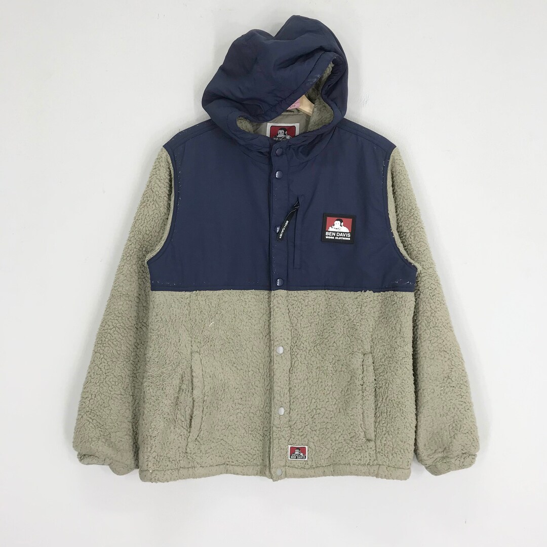Vintage Ben Davis Bulky Fleece Sweater Hoodie Ben Davis Deep Pile ...