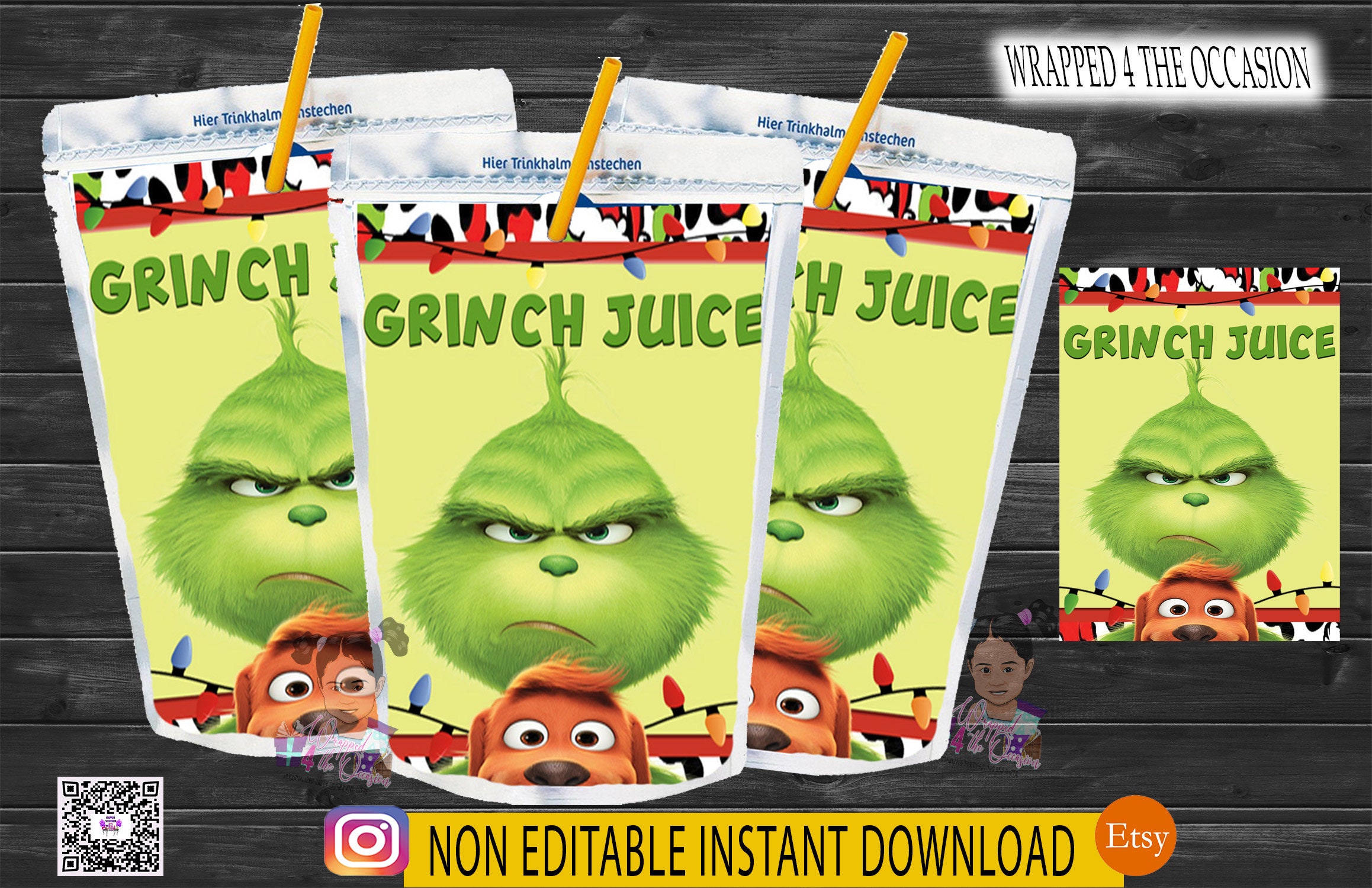 GRINCH JUICE LABEL - Etsy