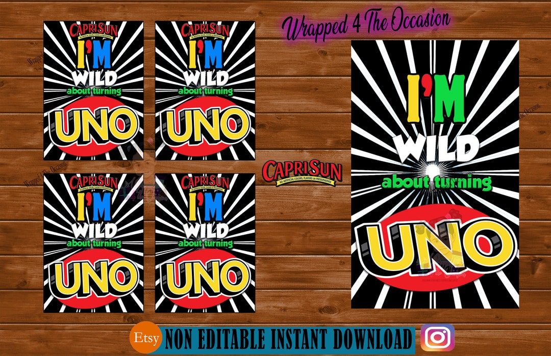 UNO Juice Bag Label Instant Download - Etsy