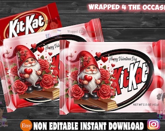 Valentine's Day Candy Bar 1.55oz Wrapper Printable, Snack Bag , Best ...