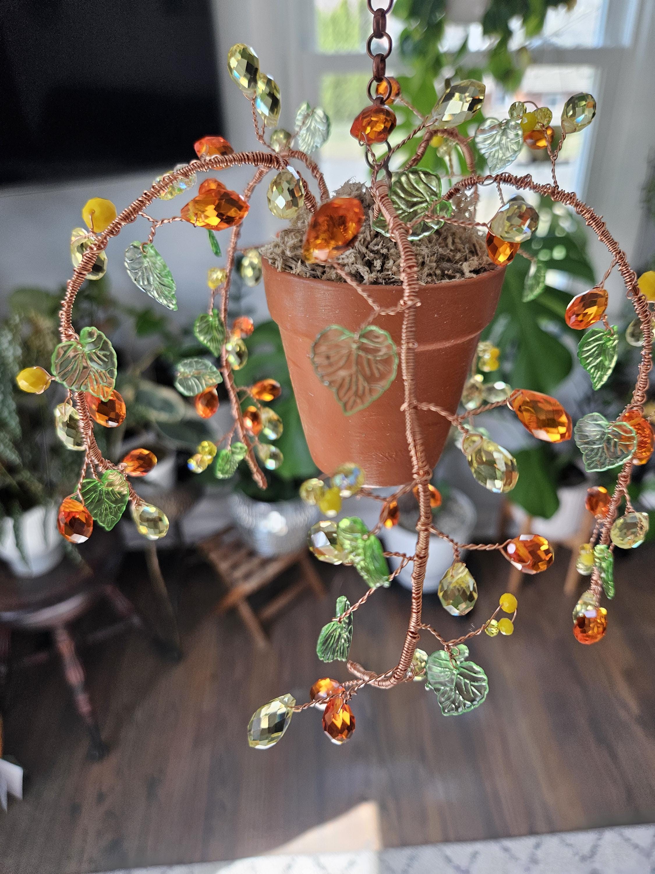 THE RETRO Forever Succulent Suncatcher, Beaded Succulent Suncatcher ...