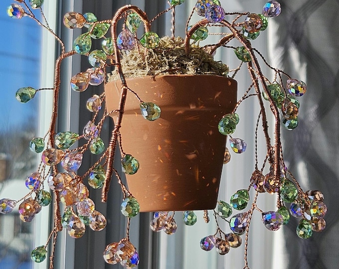 Forever Succulent Suncatcher, Beaded Succulent Suncatcher, Crystal ...