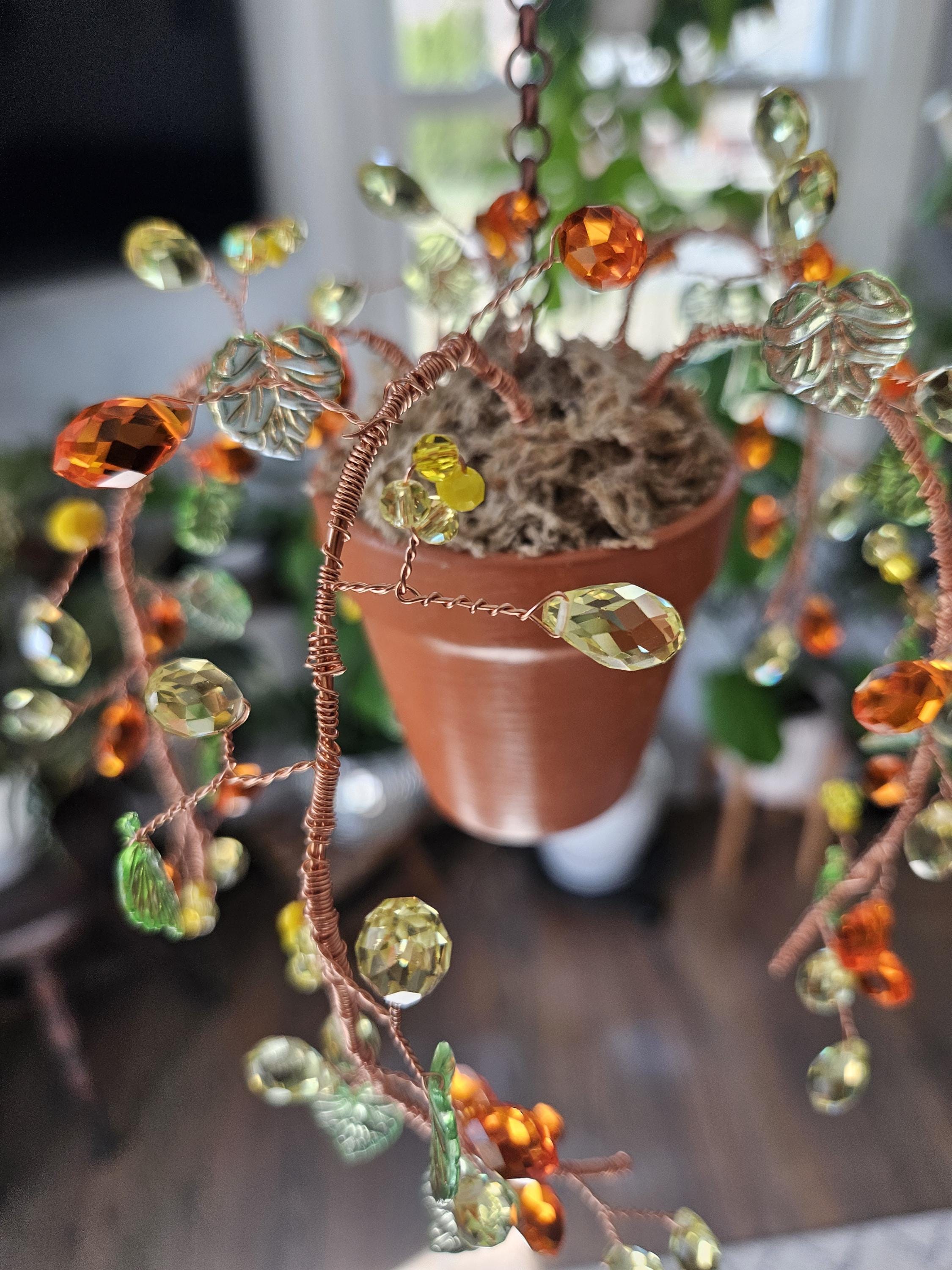 THE RETRO Forever Succulent Suncatcher, Beaded Succulent Suncatcher ...