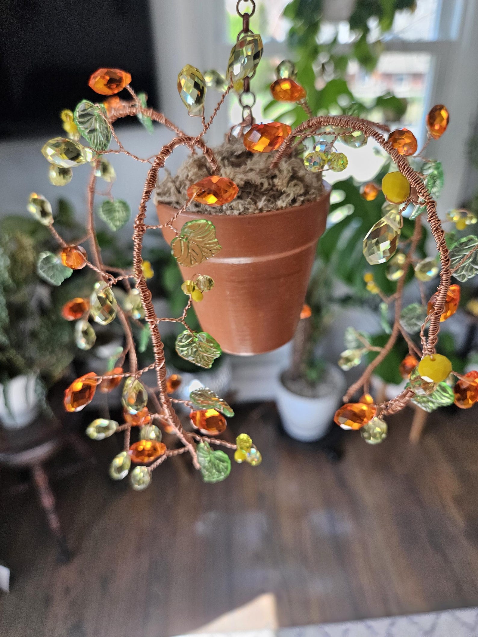 THE RETRO Forever Succulent Suncatcher, Beaded Succulent Suncatcher ...