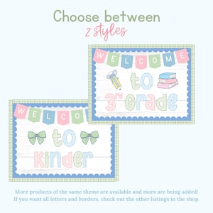 K-12 Back to School Gingham Bulletin Board Kit | Grandmillennial Series ...