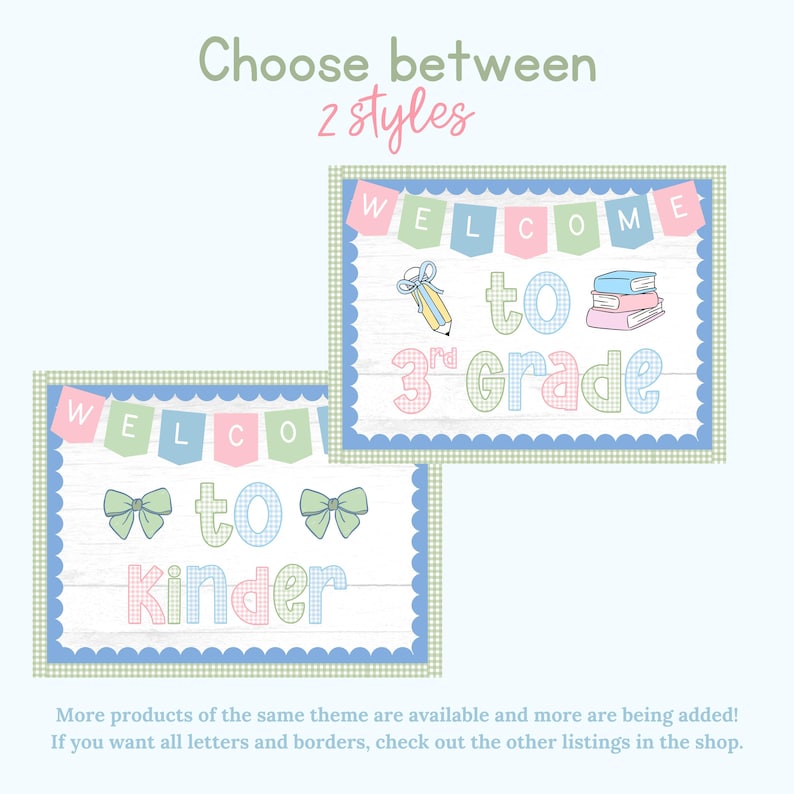 K-12 Back to School Gingham Bulletin Board Kit | Grandmillennial Series ...