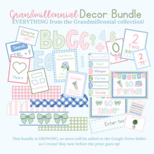 Grandmillennial GROWING Classroom Decor Bundle | Save BIG! | Preppy ...