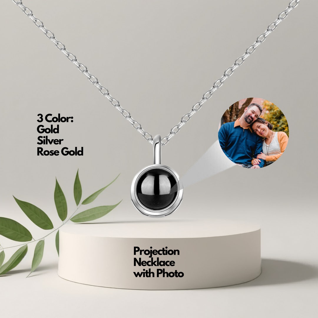 Silver Bubble Projection Necklace Customized Memorial Photo - Etsy