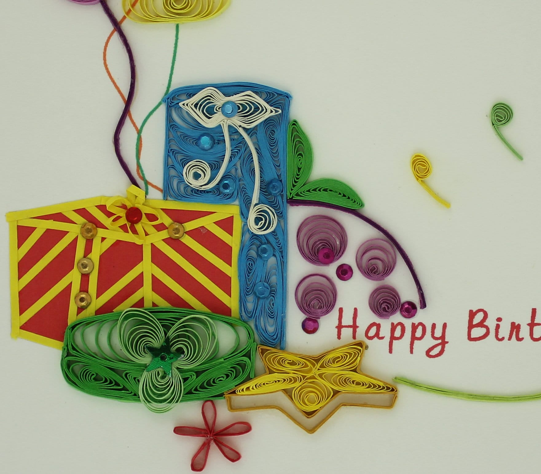 Happy Birthday Quilling Card 3D Card Greeting Card Quilled Card - Etsy