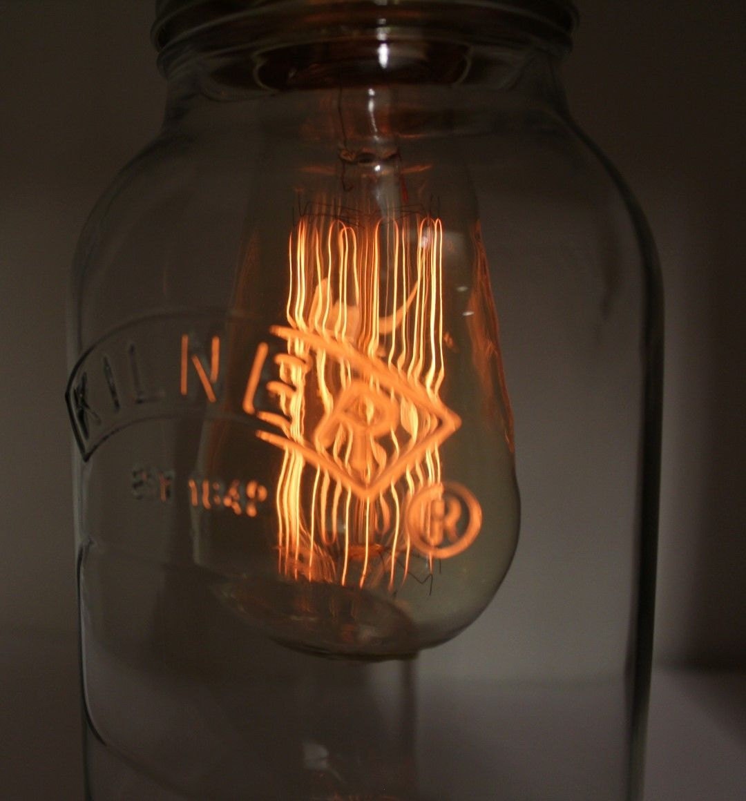Jam Jar Light Lamp Kilner Vintage Retro Industrial Edison Filament Bulb ...
