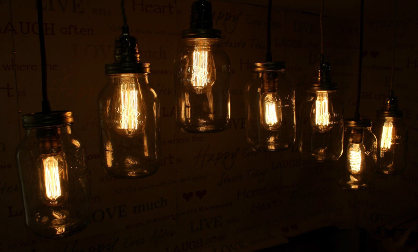 Jam Jar Light Lamp Kilner Vintage Retro Industrial Edison Filament Bulb ...