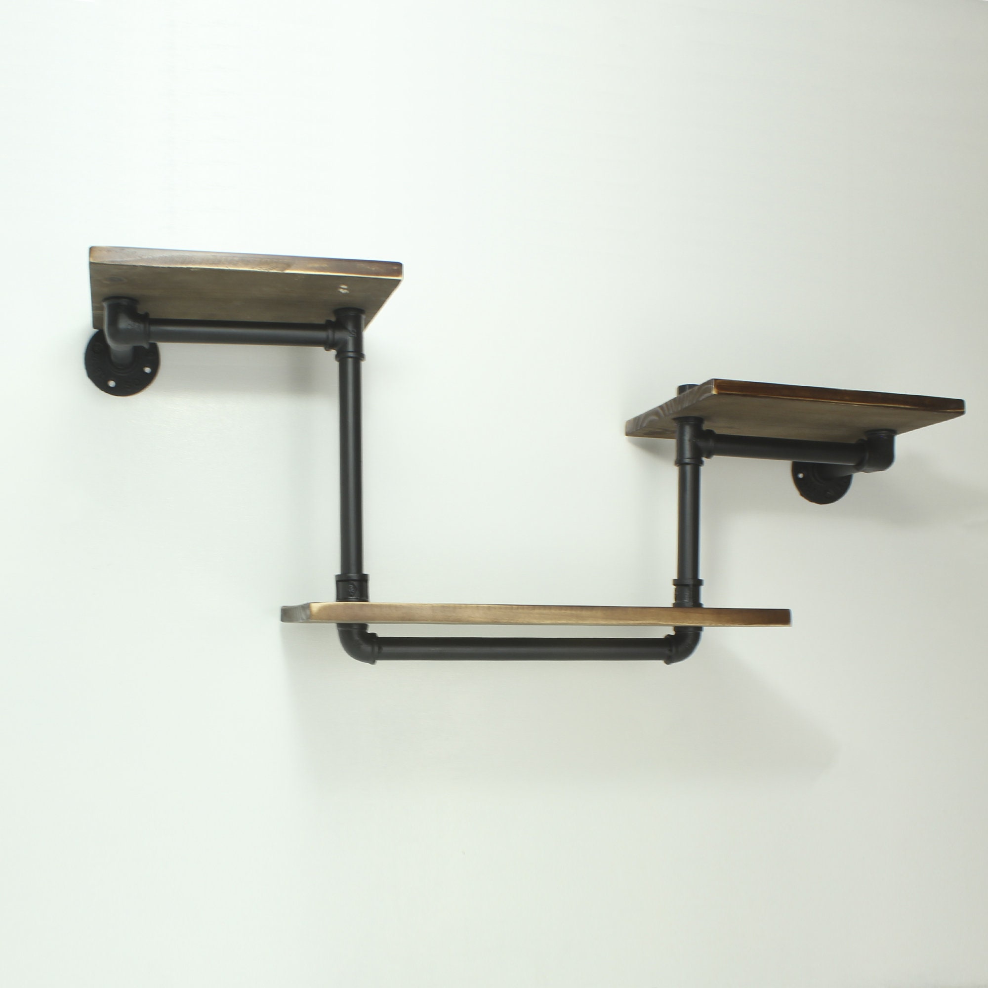 Industrial Urban Style Galvanised Steel Pipe Book Shelf Wooden - Etsy