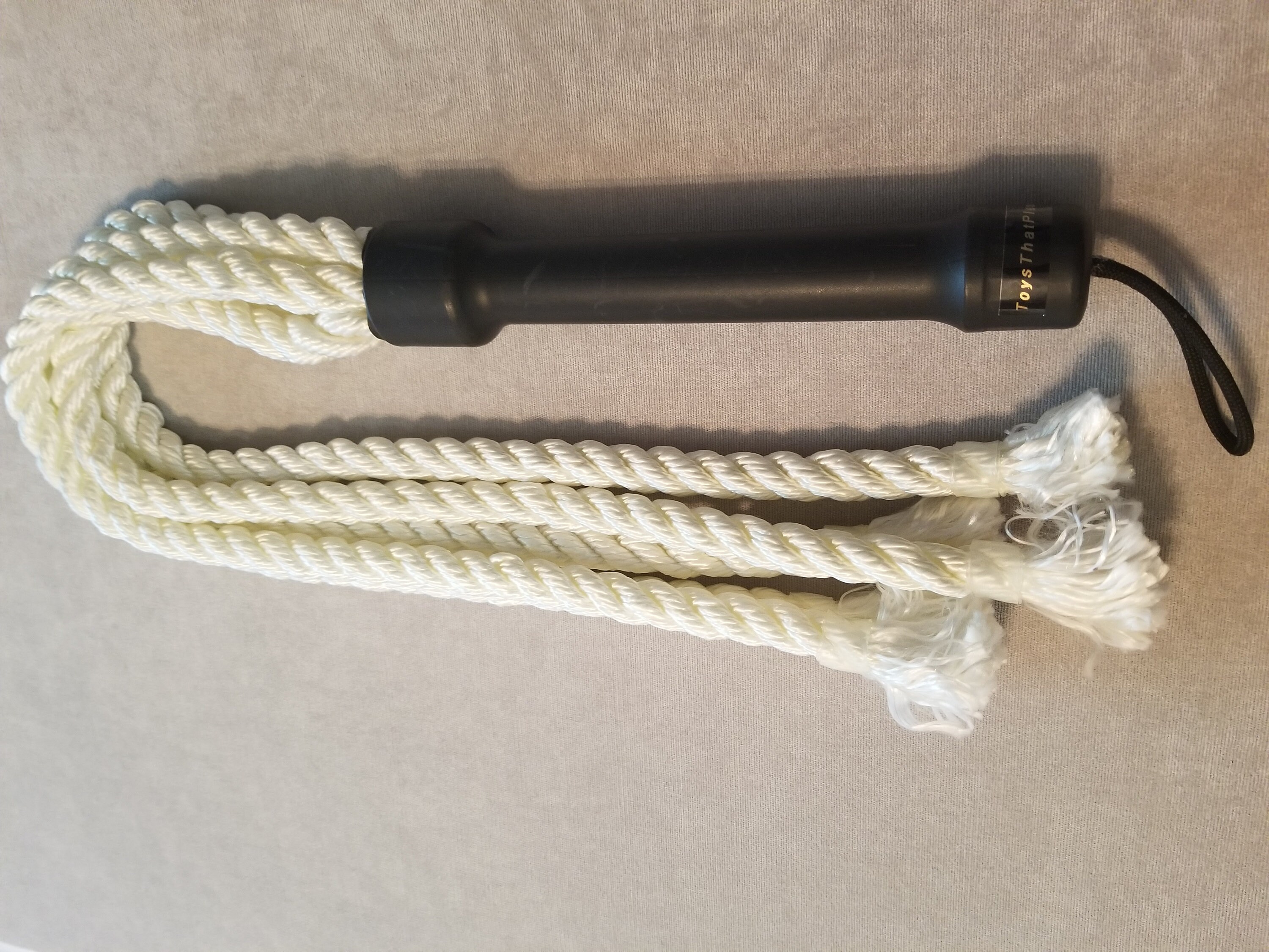 Rope Flogger 23 Aglets White With Black Handle for BDSM Impact Play ...