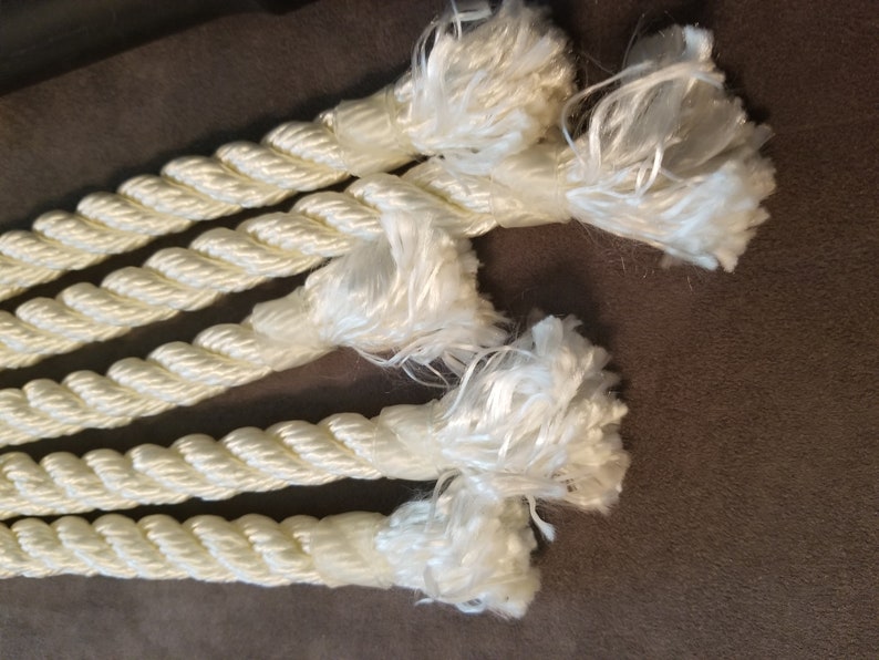 Rope Flogger 23 Aglets White With Black Handle for BDSM Impact Play ...