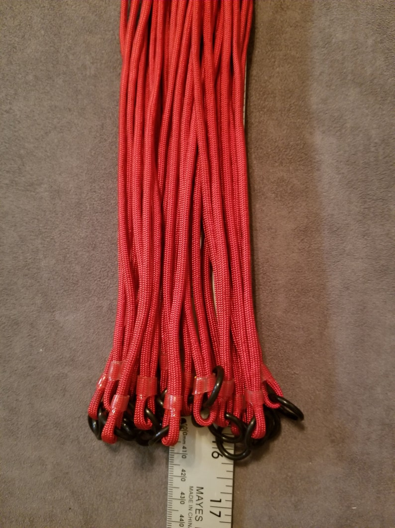 FPRR16B - Paracord Flogger 16" Red With Rubber Rings and Black Handle ...
