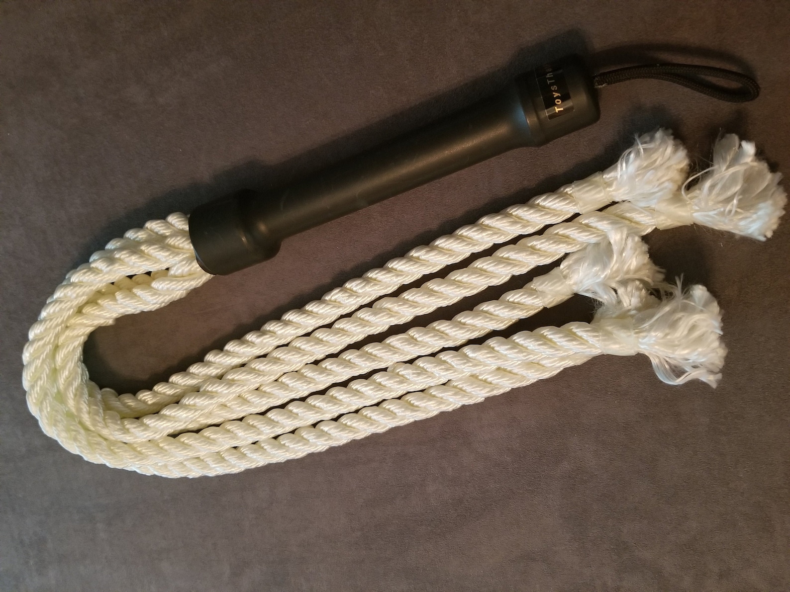 Rope Flogger 23 Aglets White With Black Handle for BDSM Impact Play ...