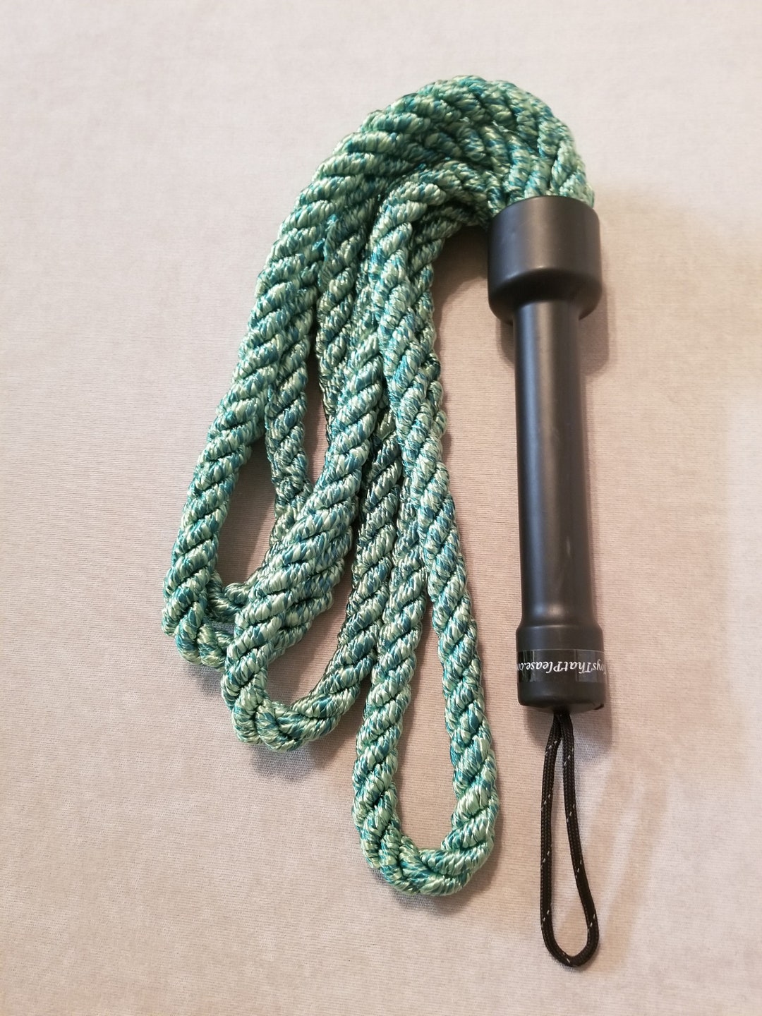 FR4L14B - Rope Flogger 14" "4 Loop" Green With Black Handle for BDSM ...