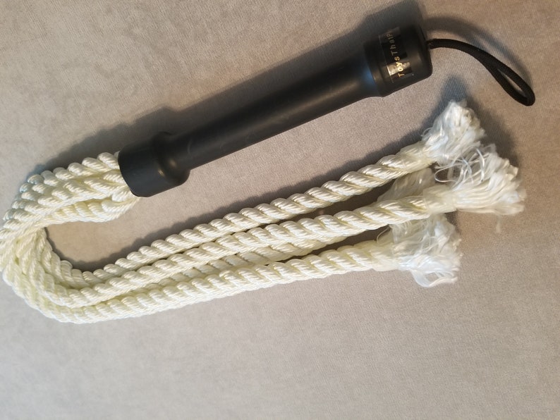 Rope Flogger 23 Aglets White With Black Handle for BDSM Impact Play ...