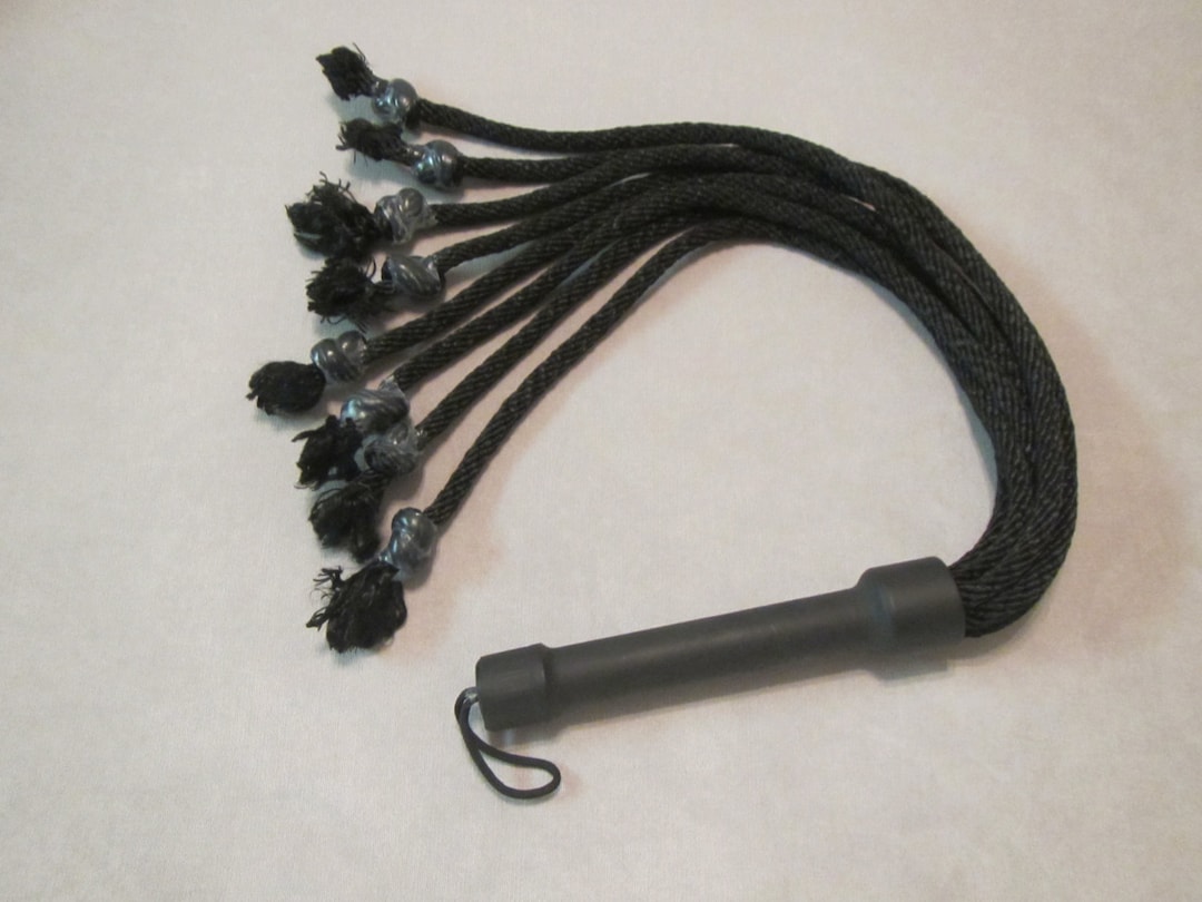 Rope Flogger 23 Black Rope Knotted With Black Handle for - Etsy