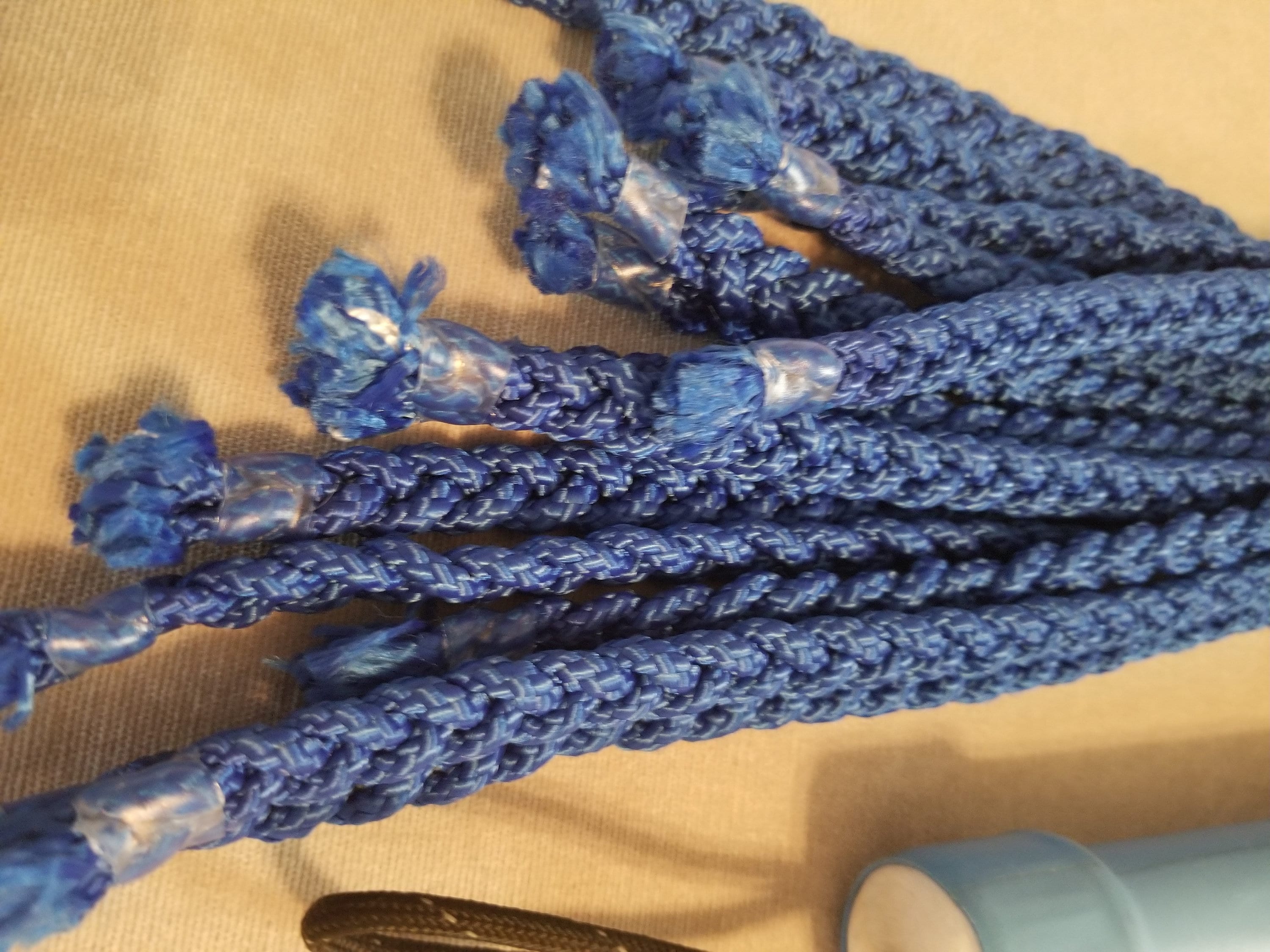 FPBR16L Paracord Flogger 16 Braided Blue With Aglets and a Blue Handle ...