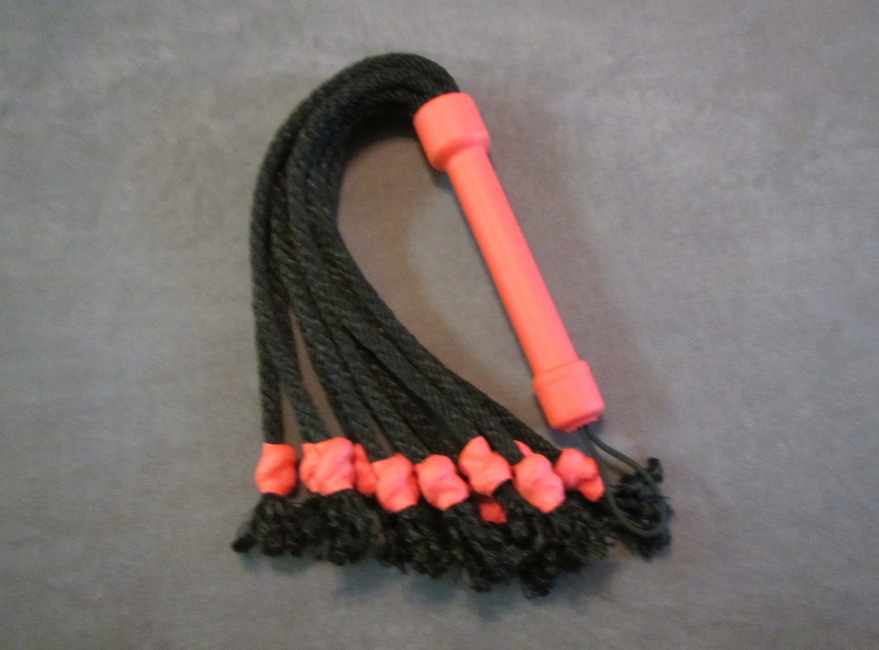 Rope Flogger 16 Red Knots With Red Handle for BDSM Impact Play Thud ...