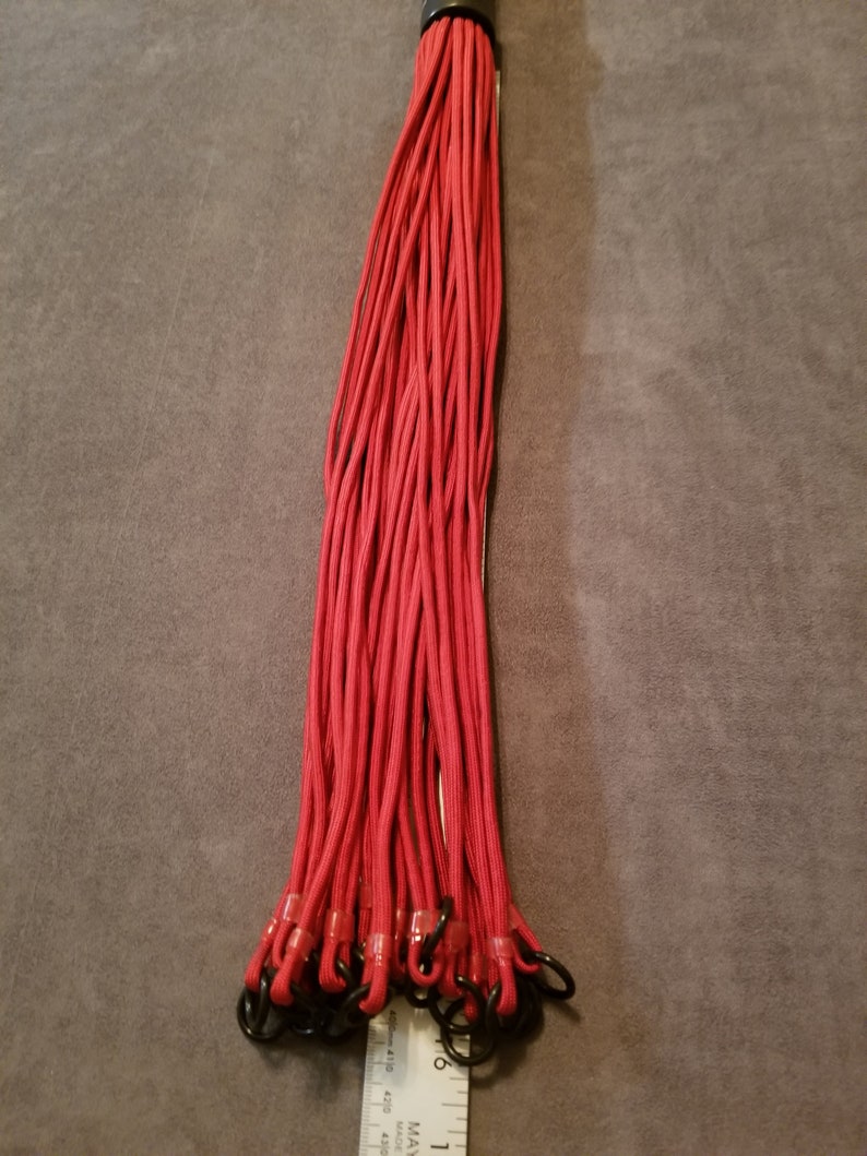 FPRR16B Paracord Flogger 16 Red With Rubber Rings and Black Handle for ...