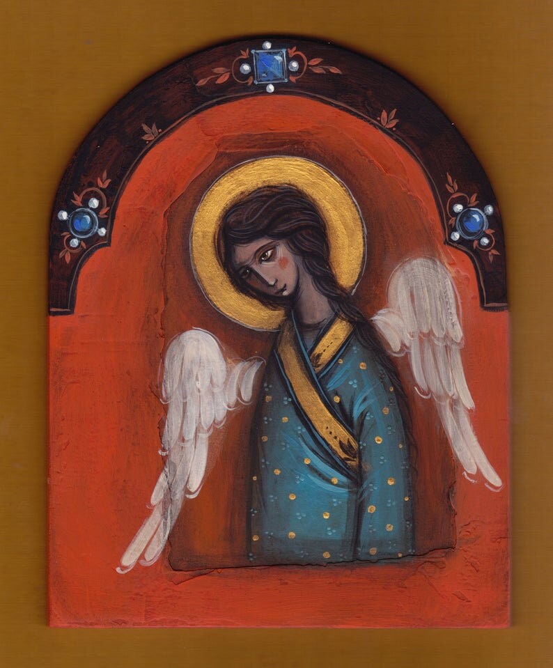Eastern Orthodox Icons - Religious Angel Painted on Wood - Religious ...