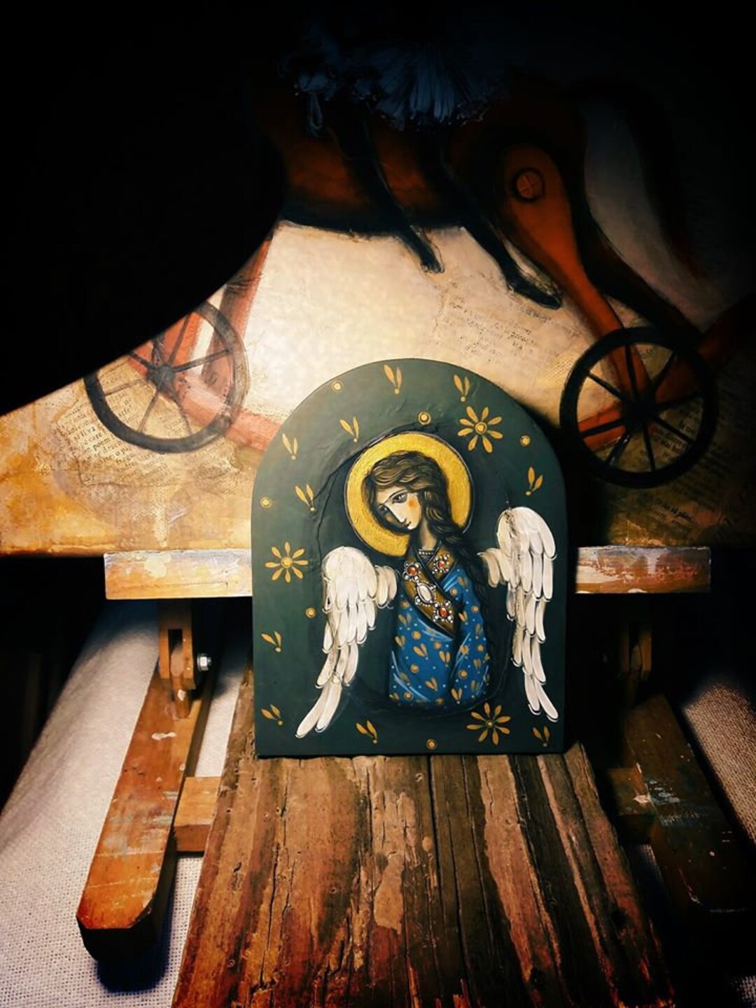 Eastern Orthodox Icons - Religious Angel Painted on Wood - Religious ...