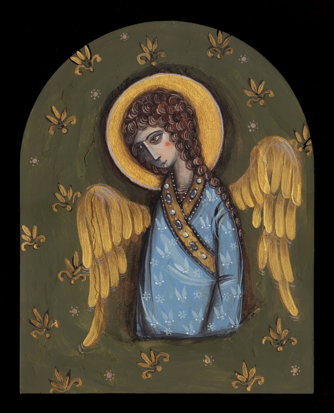 Religious Icon Painting Gift Romanian Icon Art Angel - Etsy