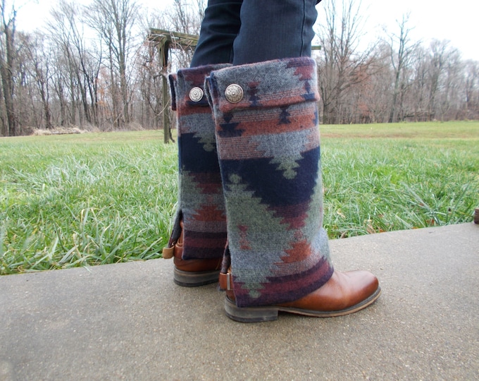 Aztec Wool Boot Blanket With Silver Conchos Diablos - Etsy