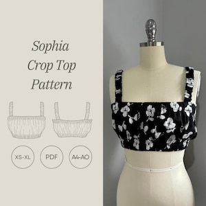 Sophia Crop Top PDF Sewing Pattern - XS to XL - Etsy