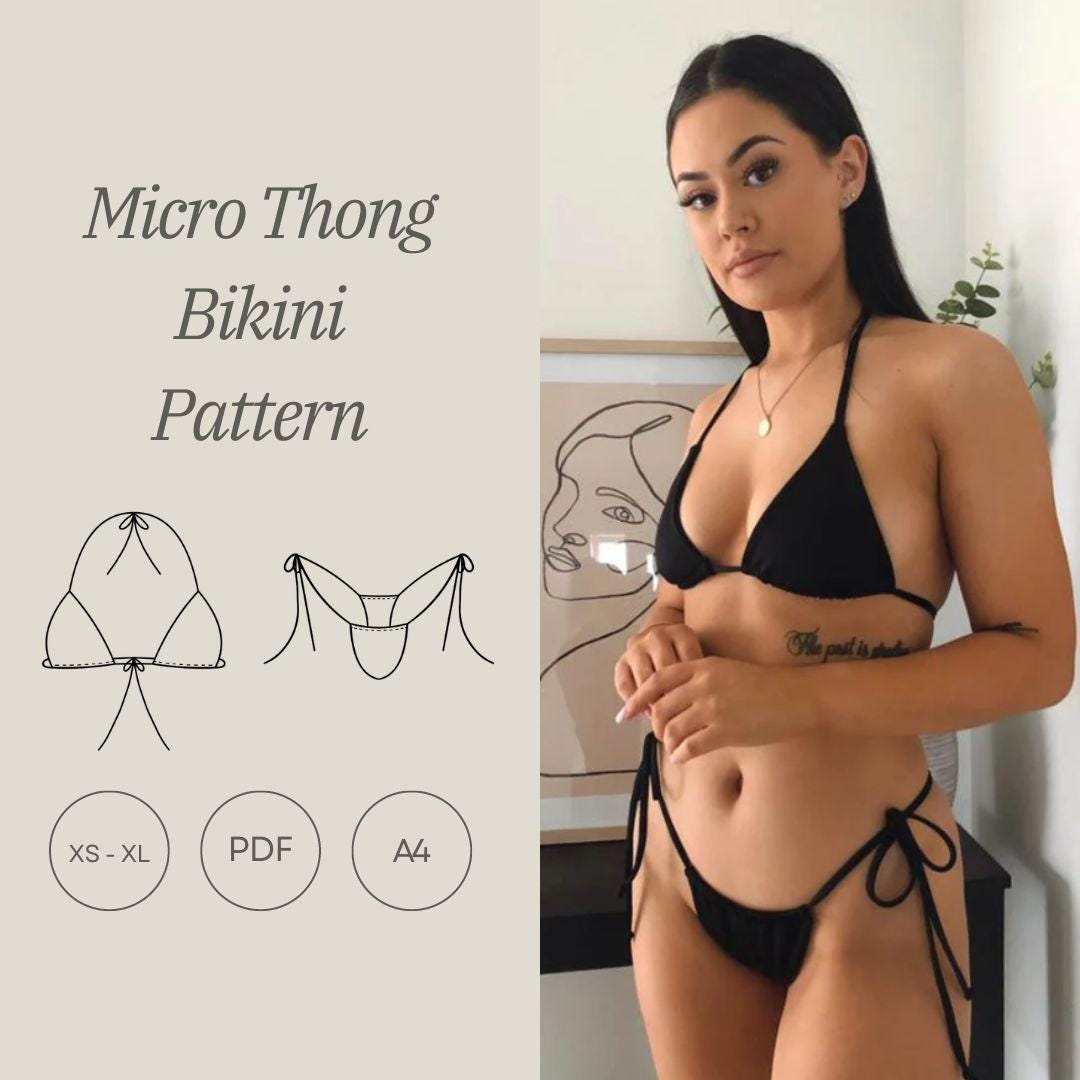 Micro Thong Bikini Set PDF Sewing Pattern XS-XL - Etsy