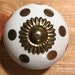 White Ceramic Sphere Furniture / Cabinet Knob With Beautiful Gold Polka ...