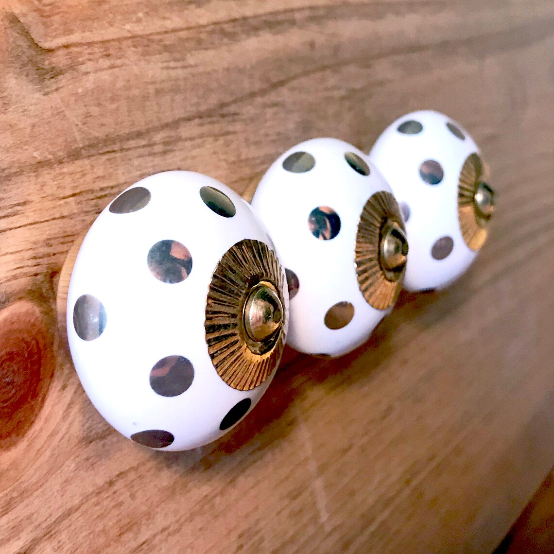 White ceramic sphere furniture / cabinet knob with beautiful | Etsy