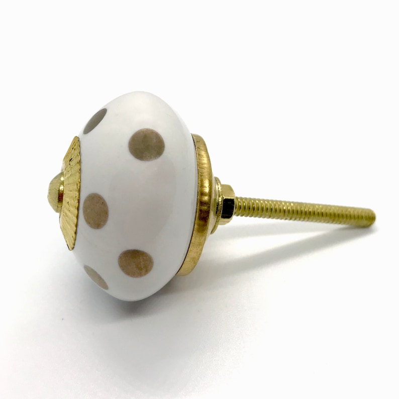 White Ceramic Sphere Furniture / Cabinet Knob With Beautiful - Etsy