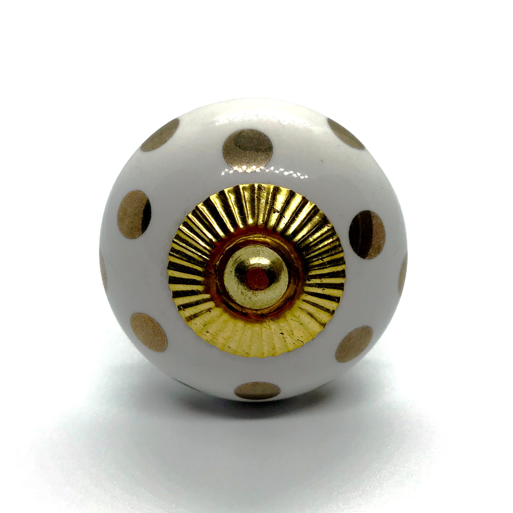 White ceramic sphere furniture / cabinet knob with beautiful | Etsy