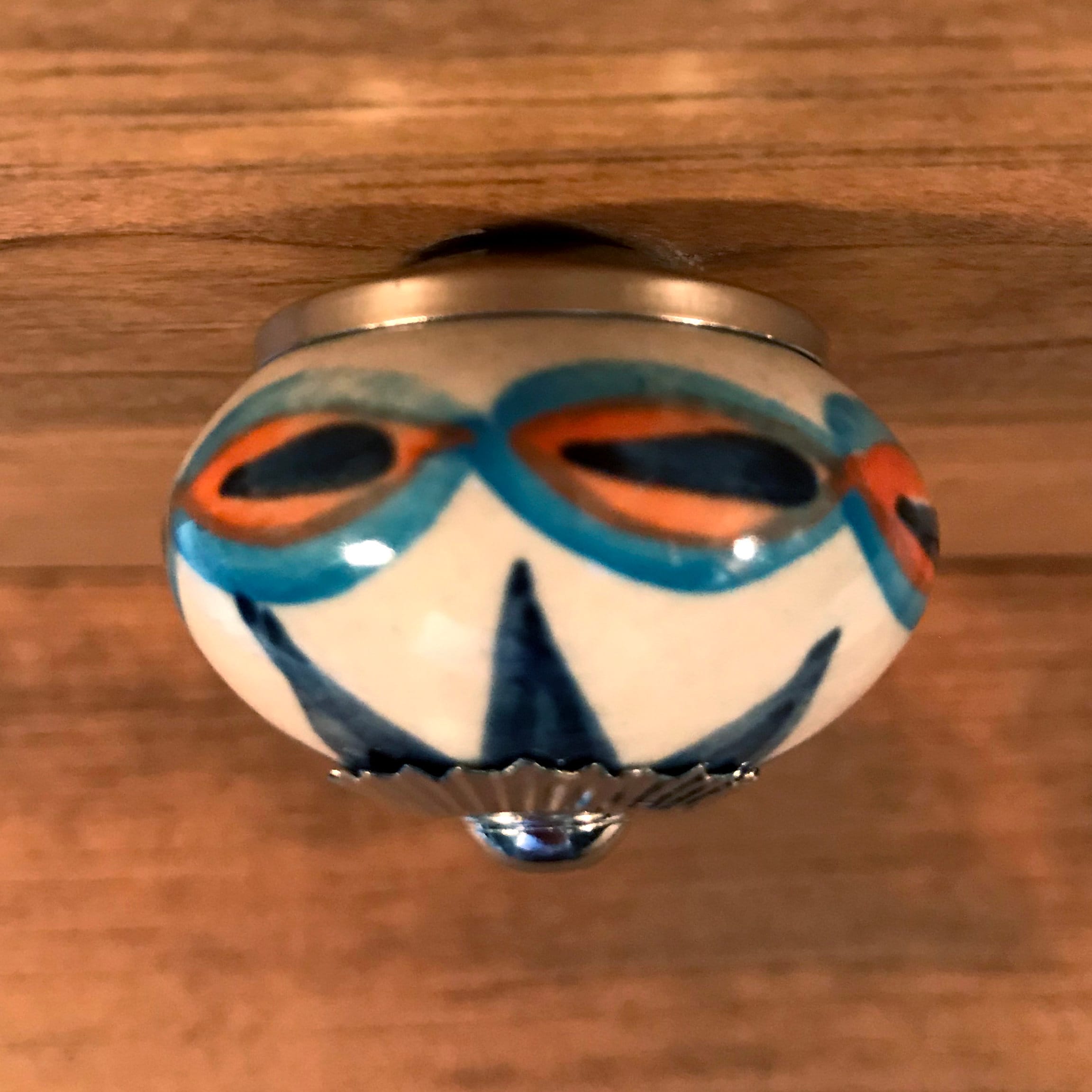 White Round Ceramic Sphere Furniture / Cabinet Knob Blue - Etsy