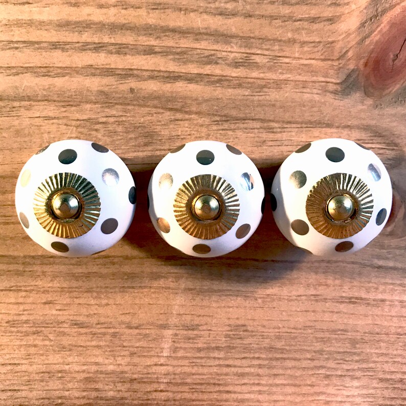 White Ceramic Sphere Furniture / Cabinet Knob With Beautiful - Etsy