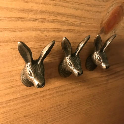 Cast Iron Bunny Rabbit Cabinet Furniture Drawer Knobs With | Etsy