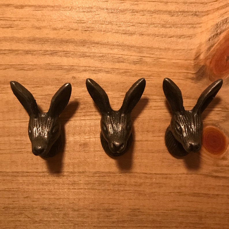 Cast Iron Bunny Rabbit Cabinet Furniture Drawer Knobs With - Etsy