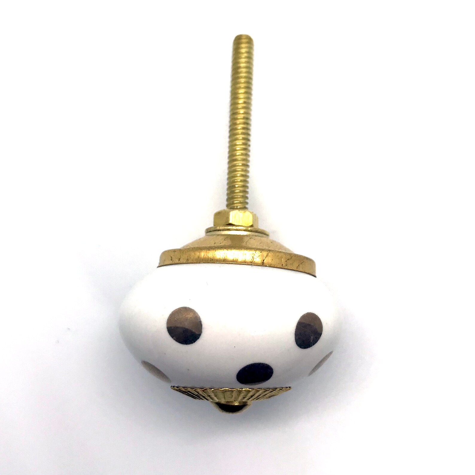 White Ceramic Sphere Furniture / Cabinet Knob With Beautiful - Etsy