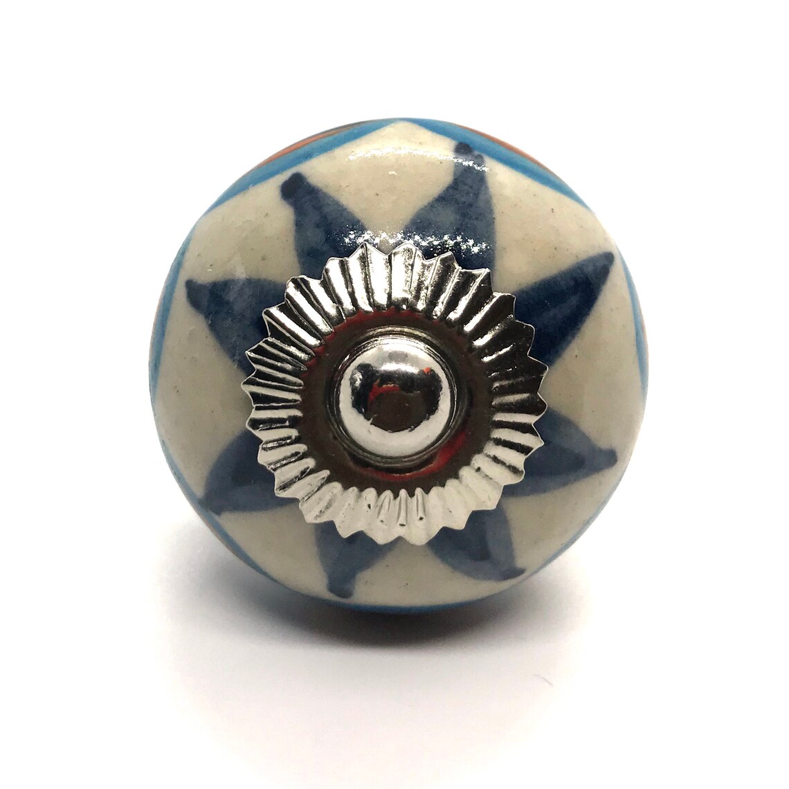 White Round Ceramic Sphere Furniture / Cabinet Knob Blue - Etsy