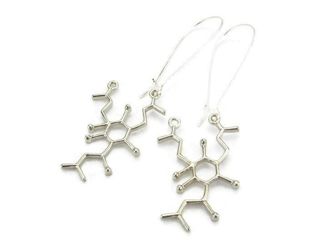 BESTSELLER 925 Humulone beer MOLECULE Silver Earrings, 3D Hops Plant ...