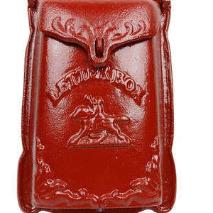 NOS VINTAGE MAILBOX Red Cast Iron Wall Letter Mail Box, French Country ...