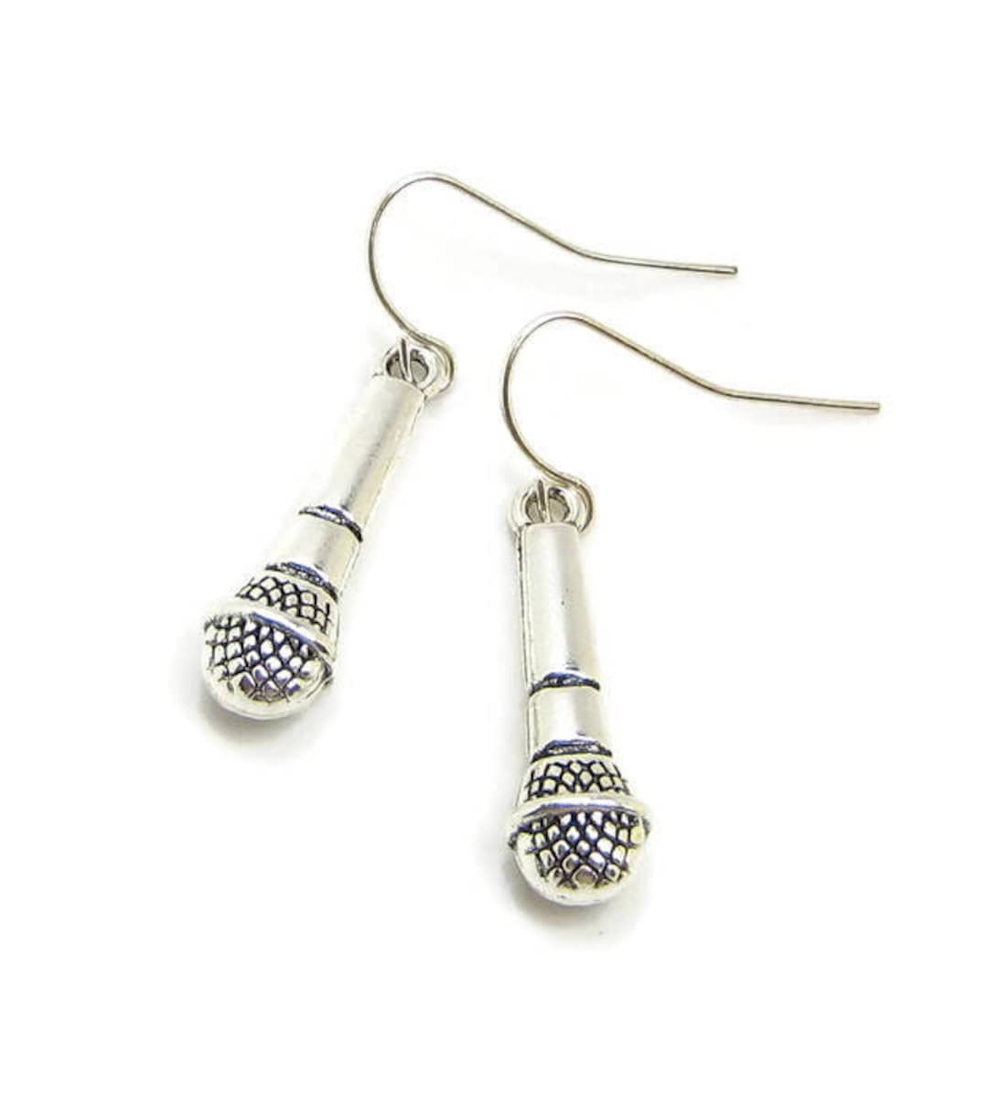 BESTSELLER Dynamic MICROPHONE 925 Silver Earrings, 3D Sound Equipment ...