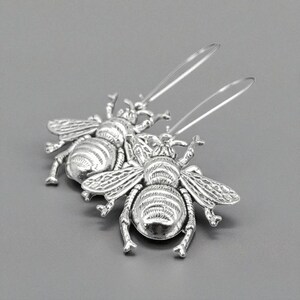 925 Silver Bumble Bee Statement Earrings, Large Insect Jewelry - Etsy