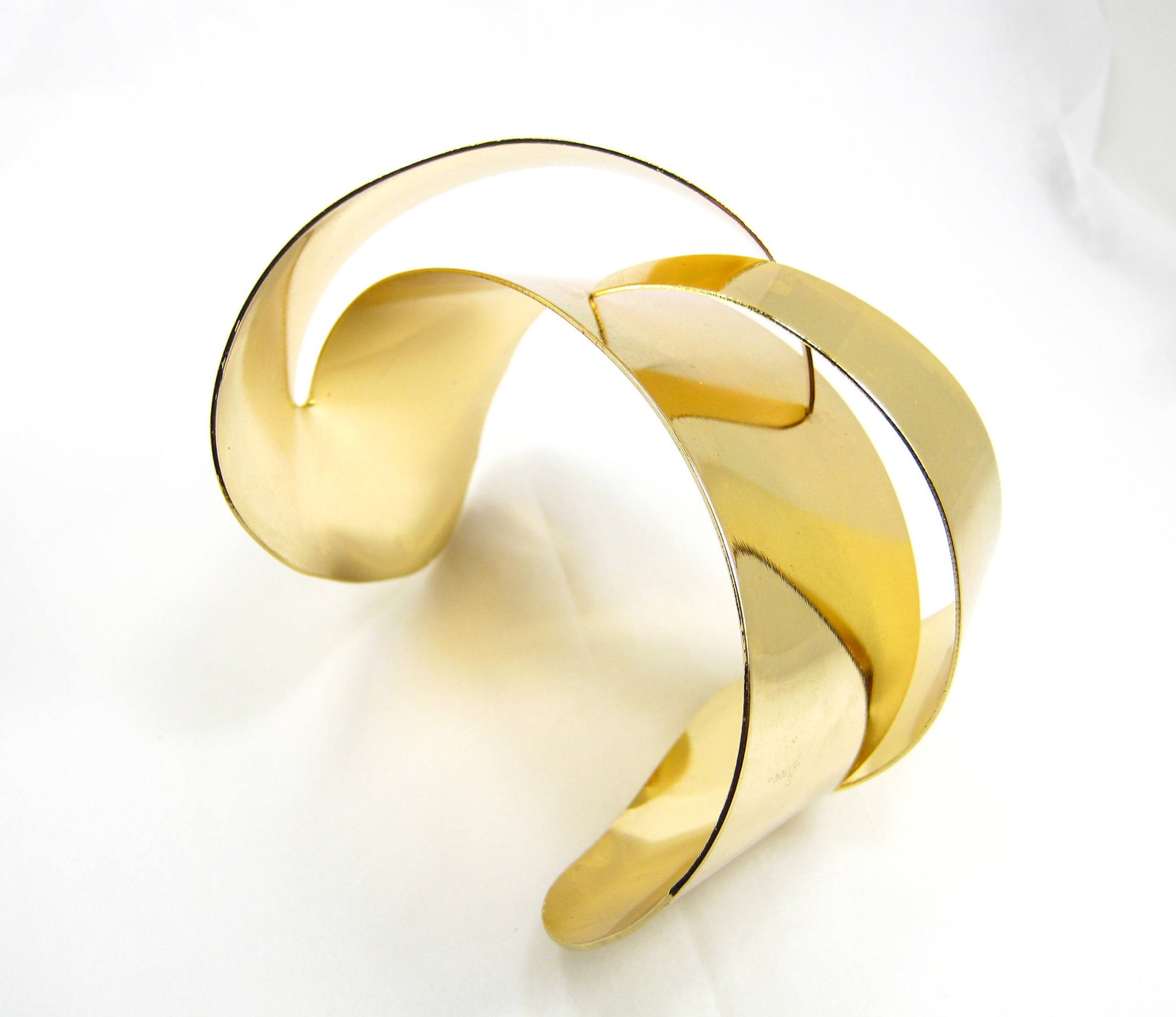 CHUNKY GOLD CUFF Vintage 18K Jewelry Adjustable Metal - Etsy